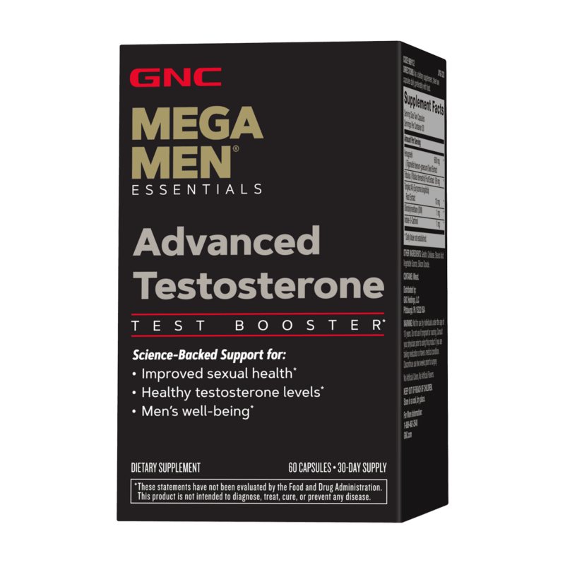 GNC Mega Men Advanced Testosterone Capsules, 60 count