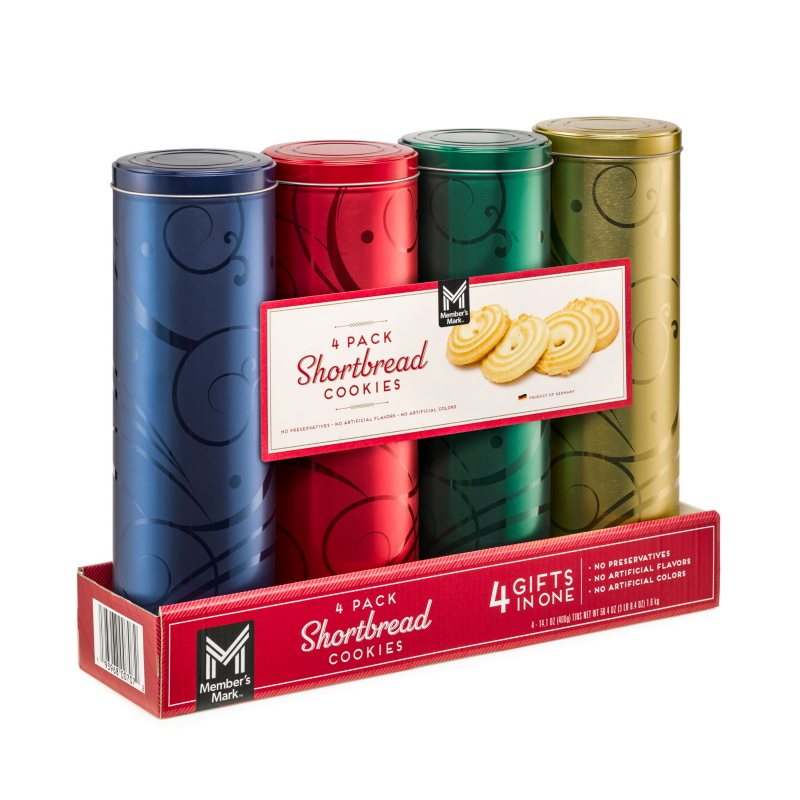 Member's Mark European Shortbread Cookies Tin, 4 pk.