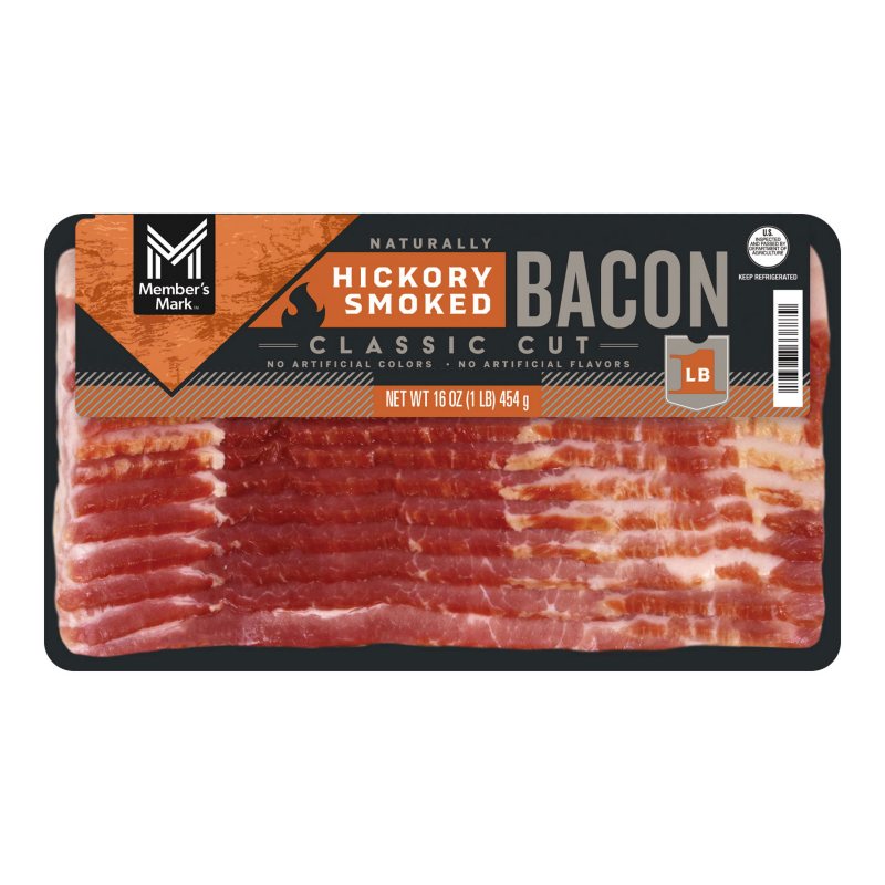 Member's Mark Naturally Hickory Smoked Bacon, 1 lb., 3 pack