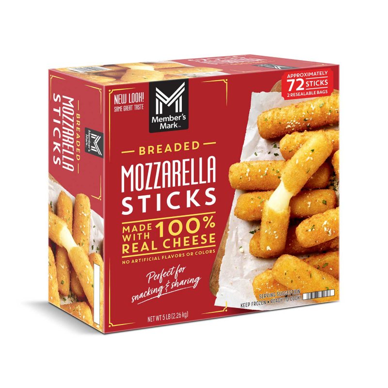 Member's Mark Breaded Mozzarella Sticks, Frozen, 72 count