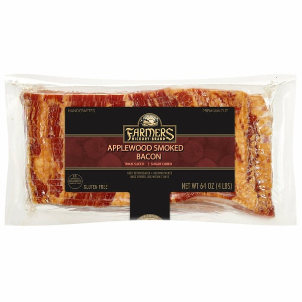 Farmers Thick Cut Bacon, Applewood Smoked, Sliced, 32 oz, 2-count