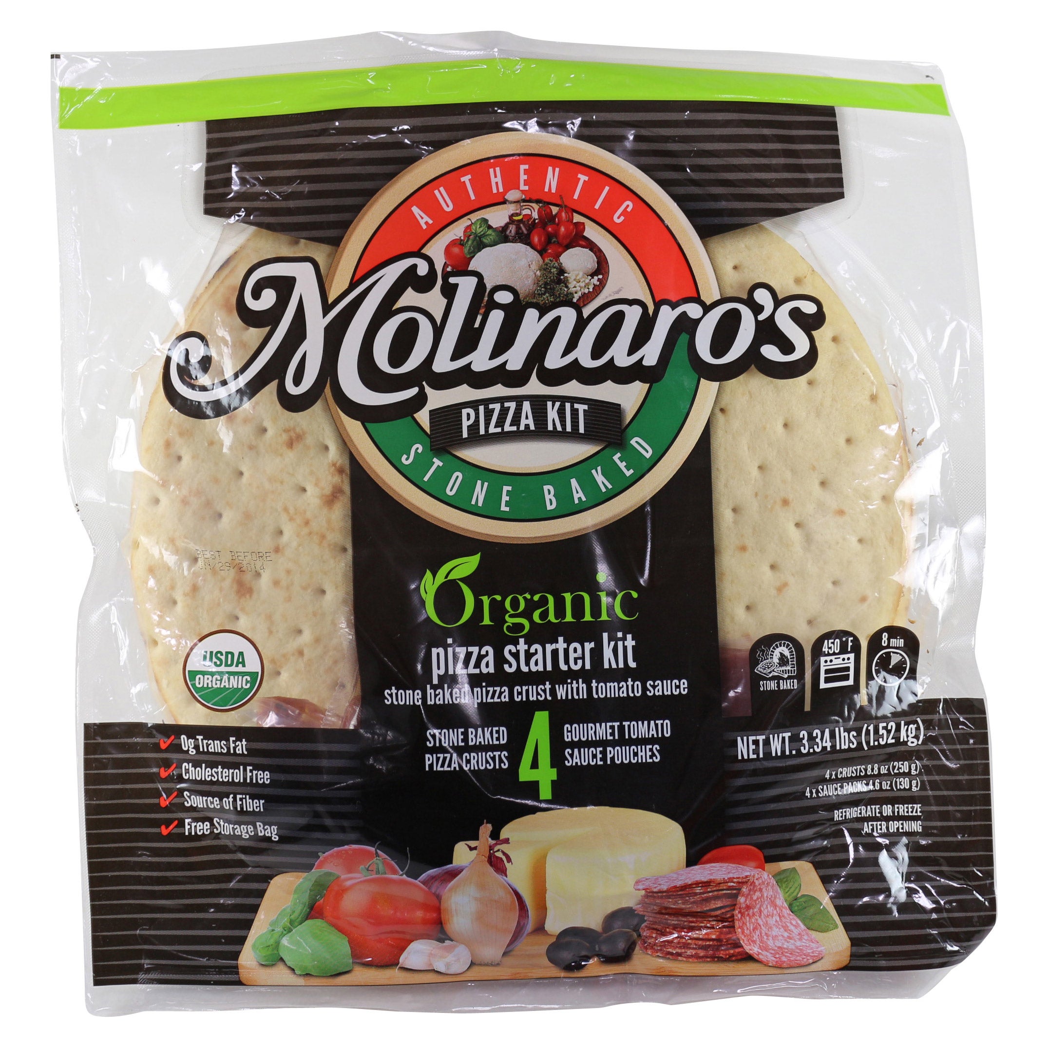 Molinaro's Organic Pizza Kit 4 pack, 3.34 lbs