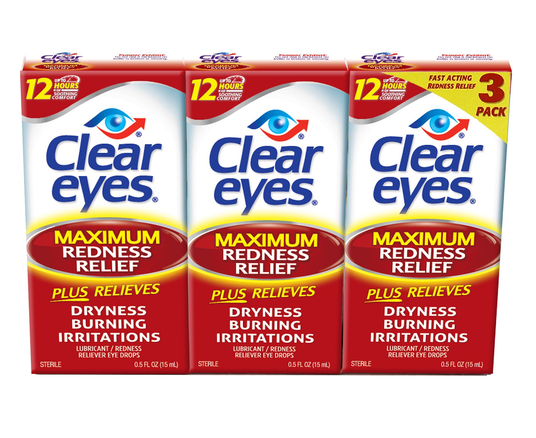 Clear Eyes Maximum Redness Relief Eye Drops 0.5 fl oz (3-pk)
