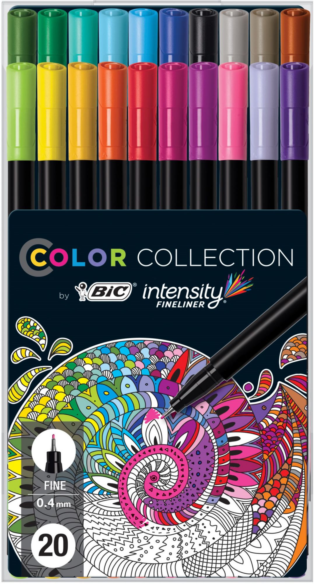 BIC Intensity Fineliner Color Collection Pens 20 ct