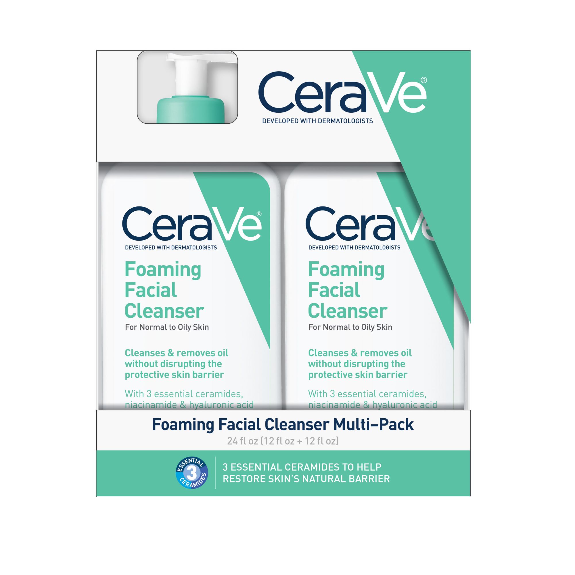 CeraVe Foaming Facial Cleanser 12 fl oz (2-pk)