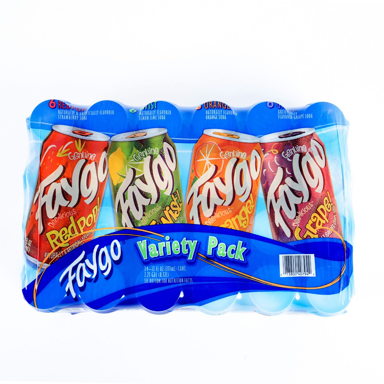 Faygo Soda Variety Pack, 12 oz., 24 cans