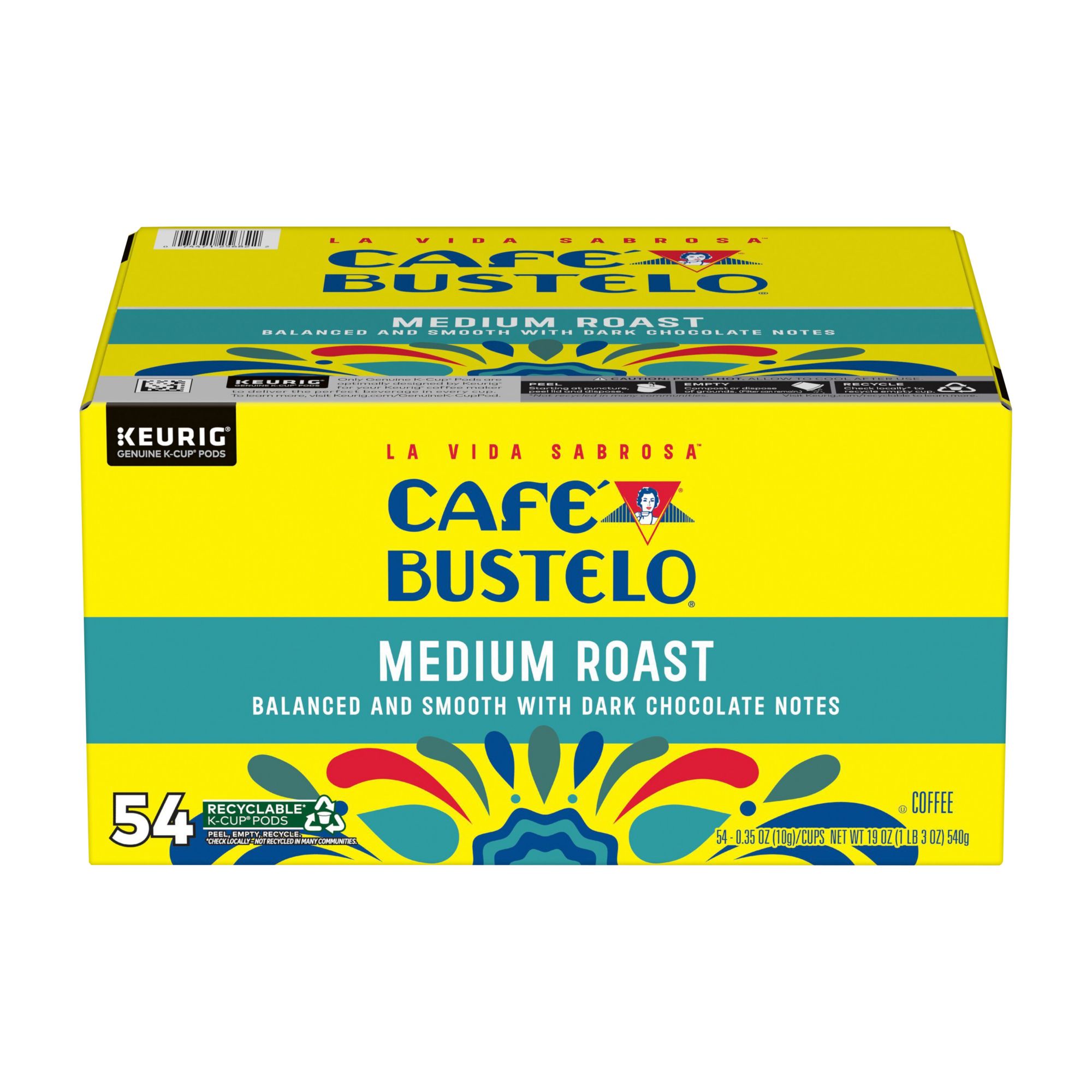 Cafe Bustelo Medium Roast Coffee Pods, 54 count