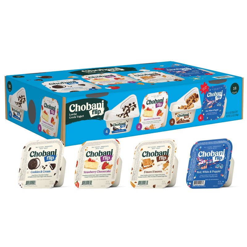 Chobani Flip Low-Fat Greek Yogurt Variety Pack, 4.5 oz., 16 count