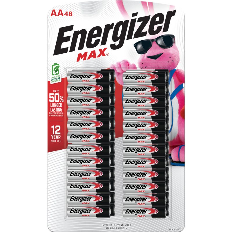 Energizer MAX AA Alkaline Batteries, 48 pack