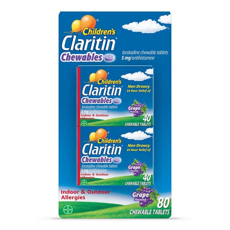 Claritin Children's Non-Drowsy 5mg Loratadine Chewable Tablets