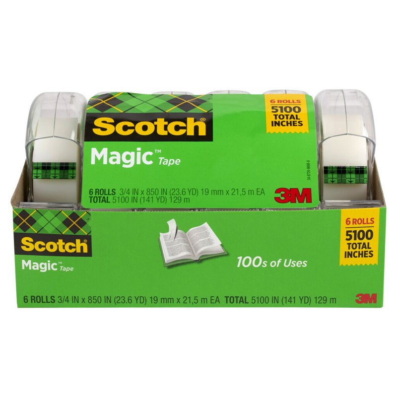 Scotch Invisible Magic Tape in Refillable Dispensers 6 ct