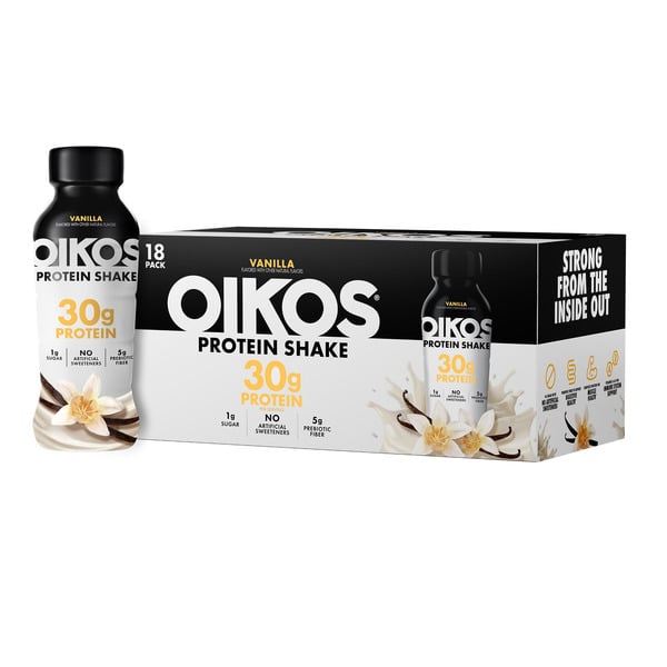 Oikos 30g Protein Shake, Vanilla, 12 fl oz, 18 pack