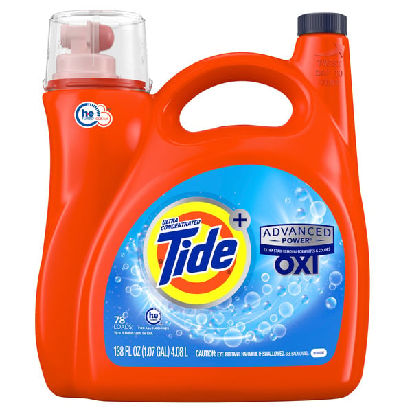Tide Plus Advanced Power with Oxi Liquid Laundry Detergent, Original ...