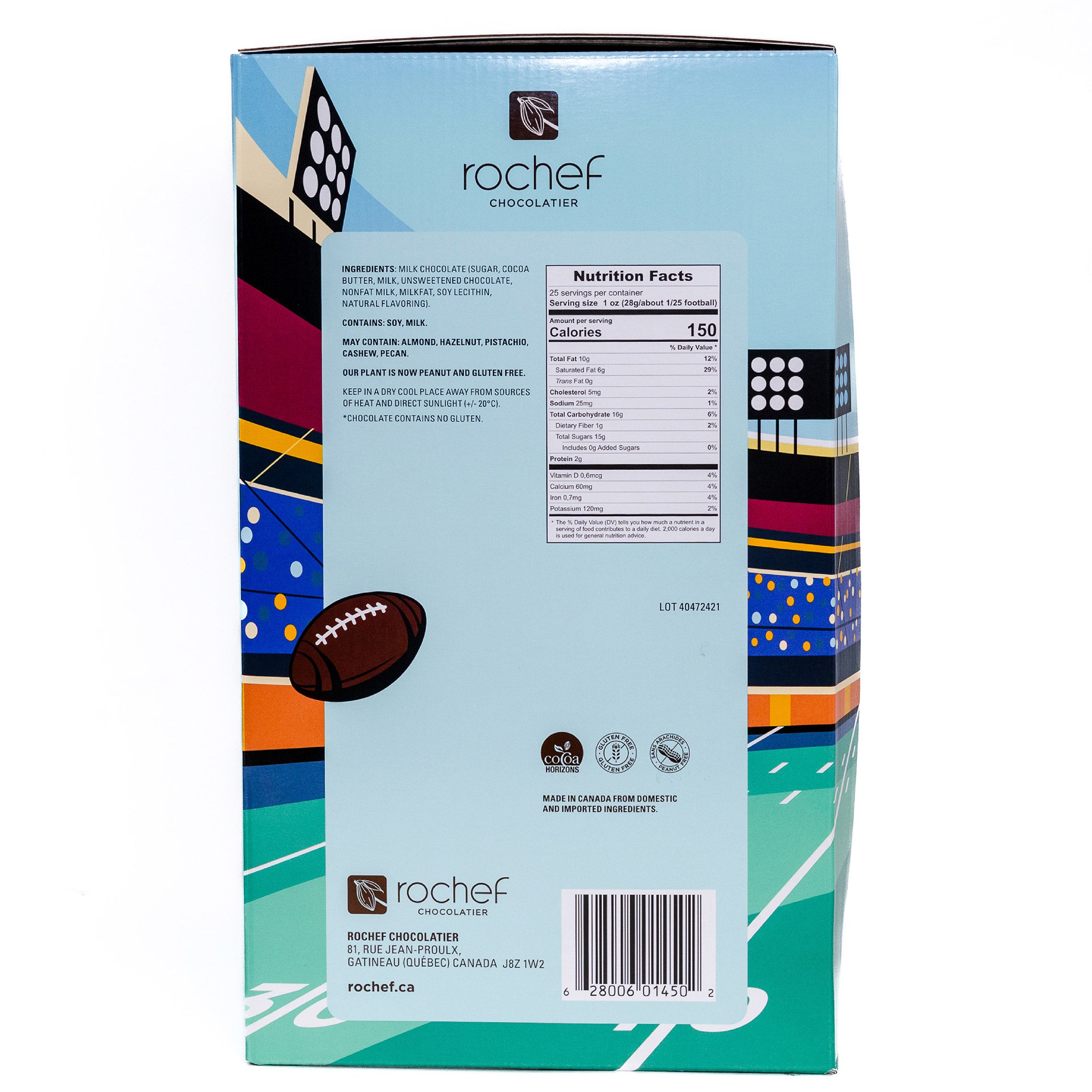 Rochef Chocolate Football, 1.5 lbs