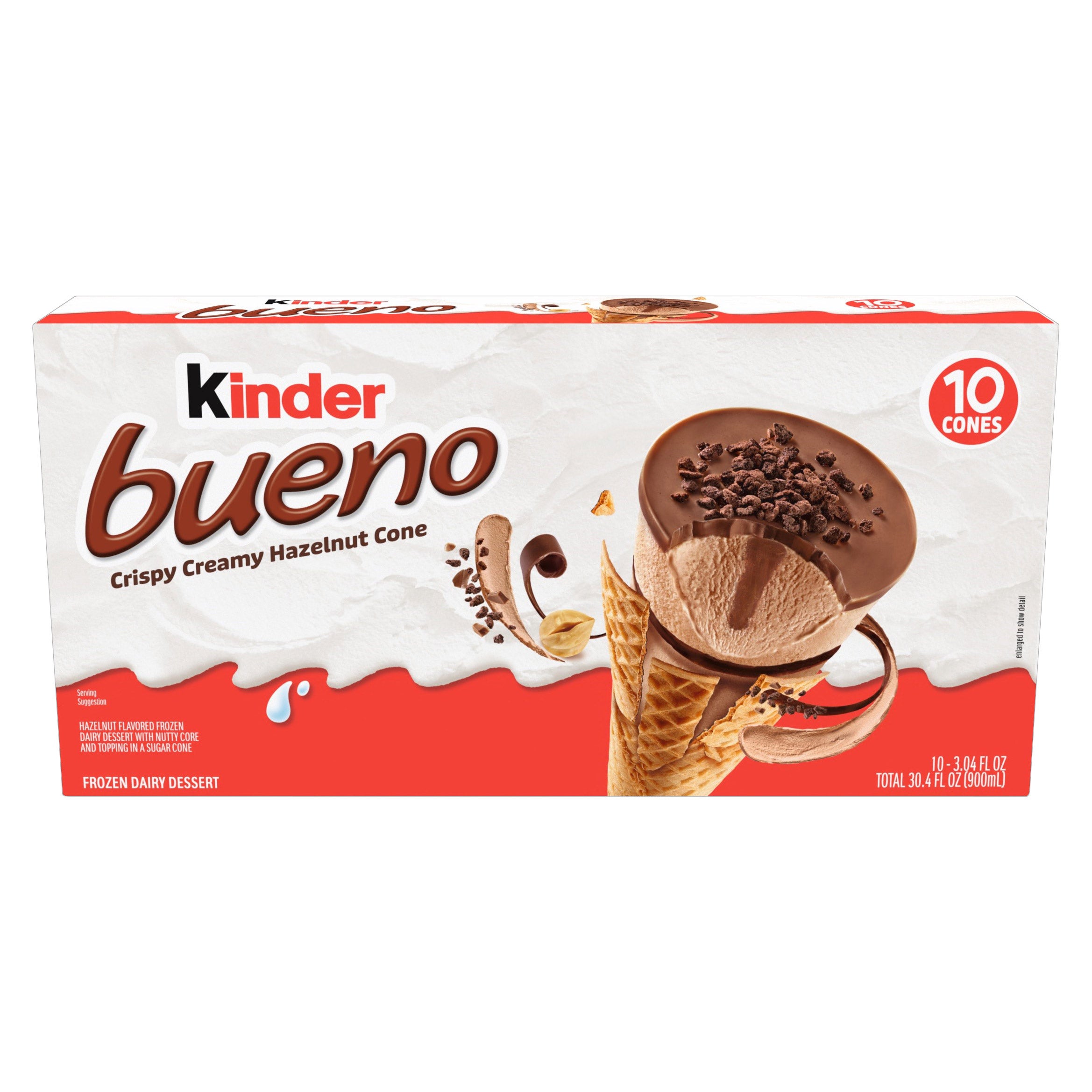 Kinder Bueno Hazelnut Cone Frozen Dessert, 10 count