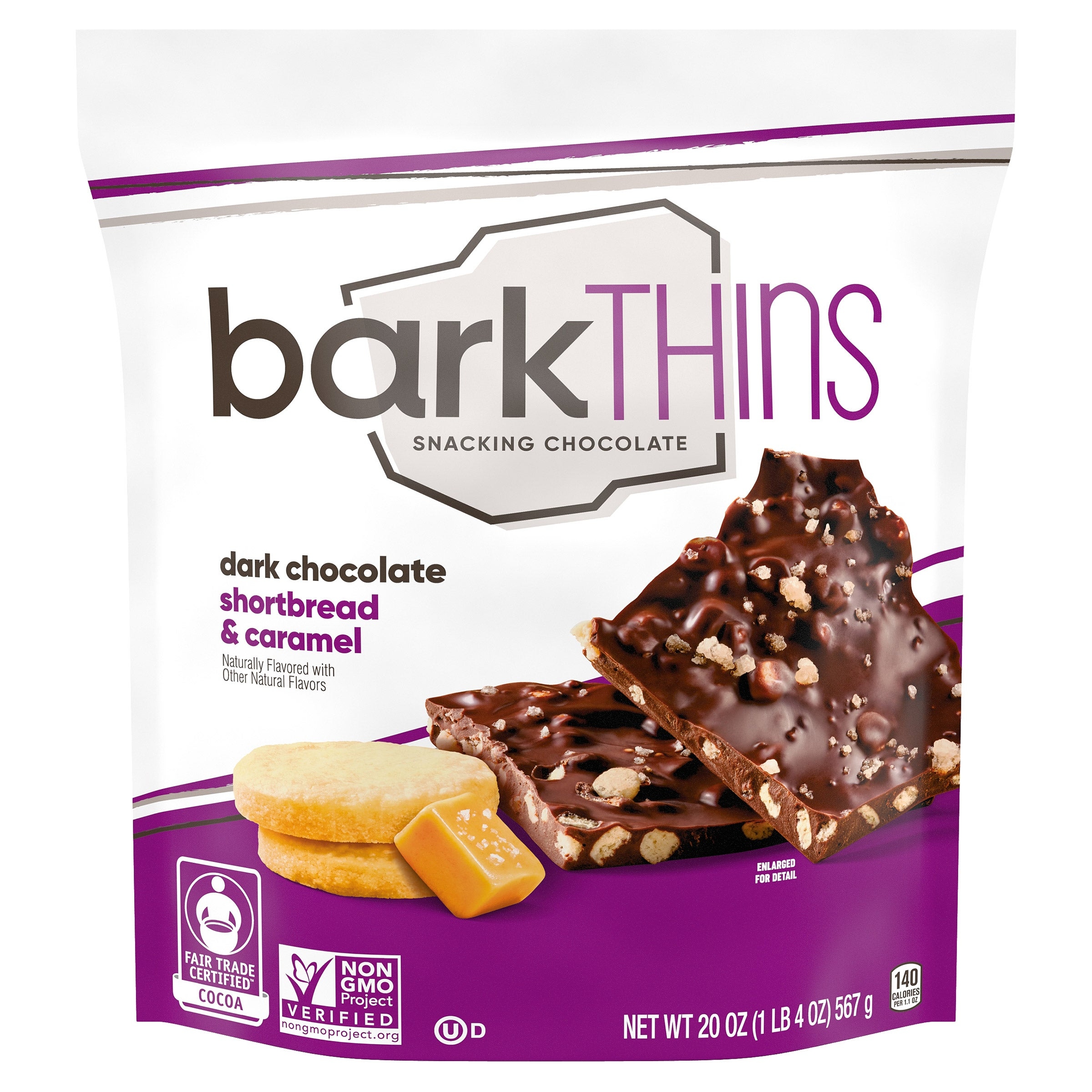 Bark Thins Dark Choc Shortbread Caramel 20 oz