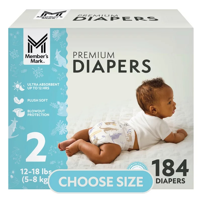 Member's Mark Premium Baby Diapers Size 2 196 ct