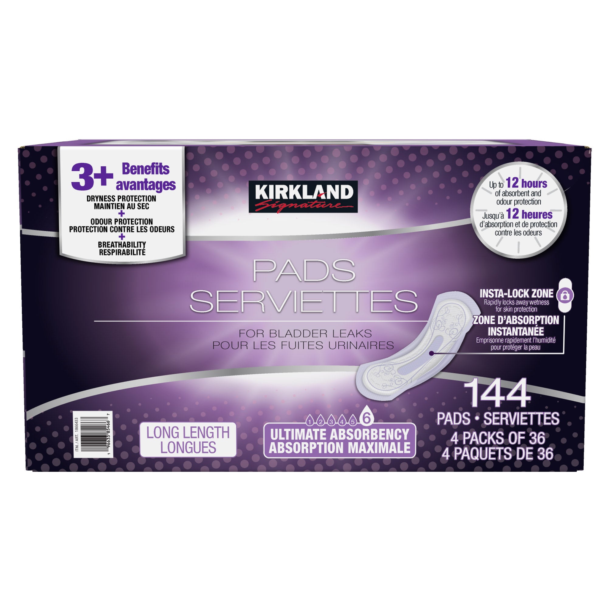 Kirkland Signature Bladder Control Pads Women, 144 count