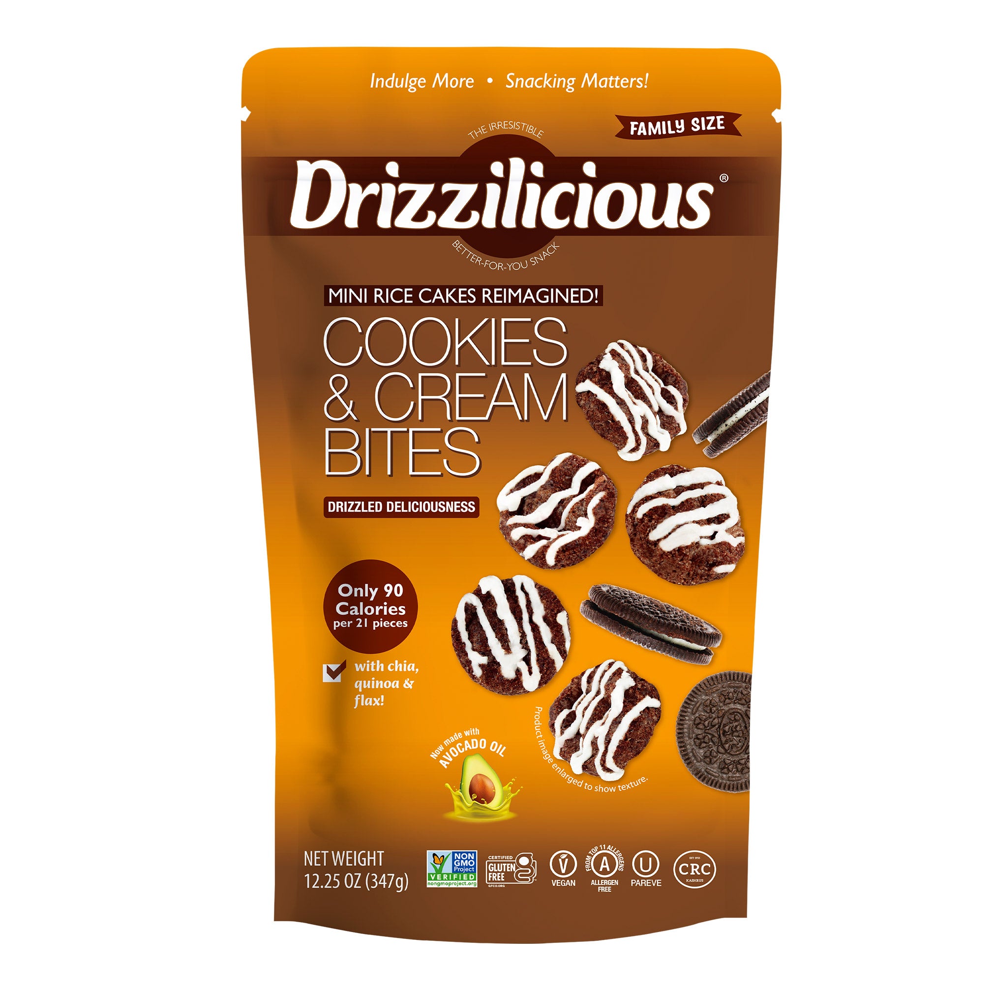 Drizzilicious Cookies And Cream Mini, 12.25 oz