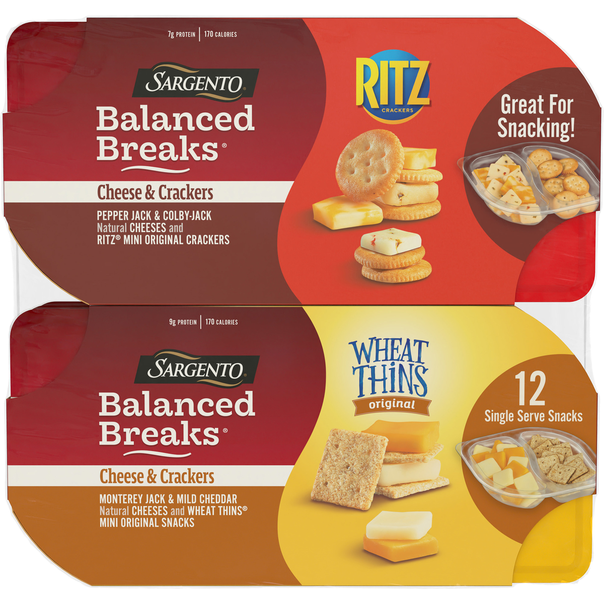 Sargento Balanced Breaks Cheese & Crackers, Variety Pack, 1.5 oz, 12 count