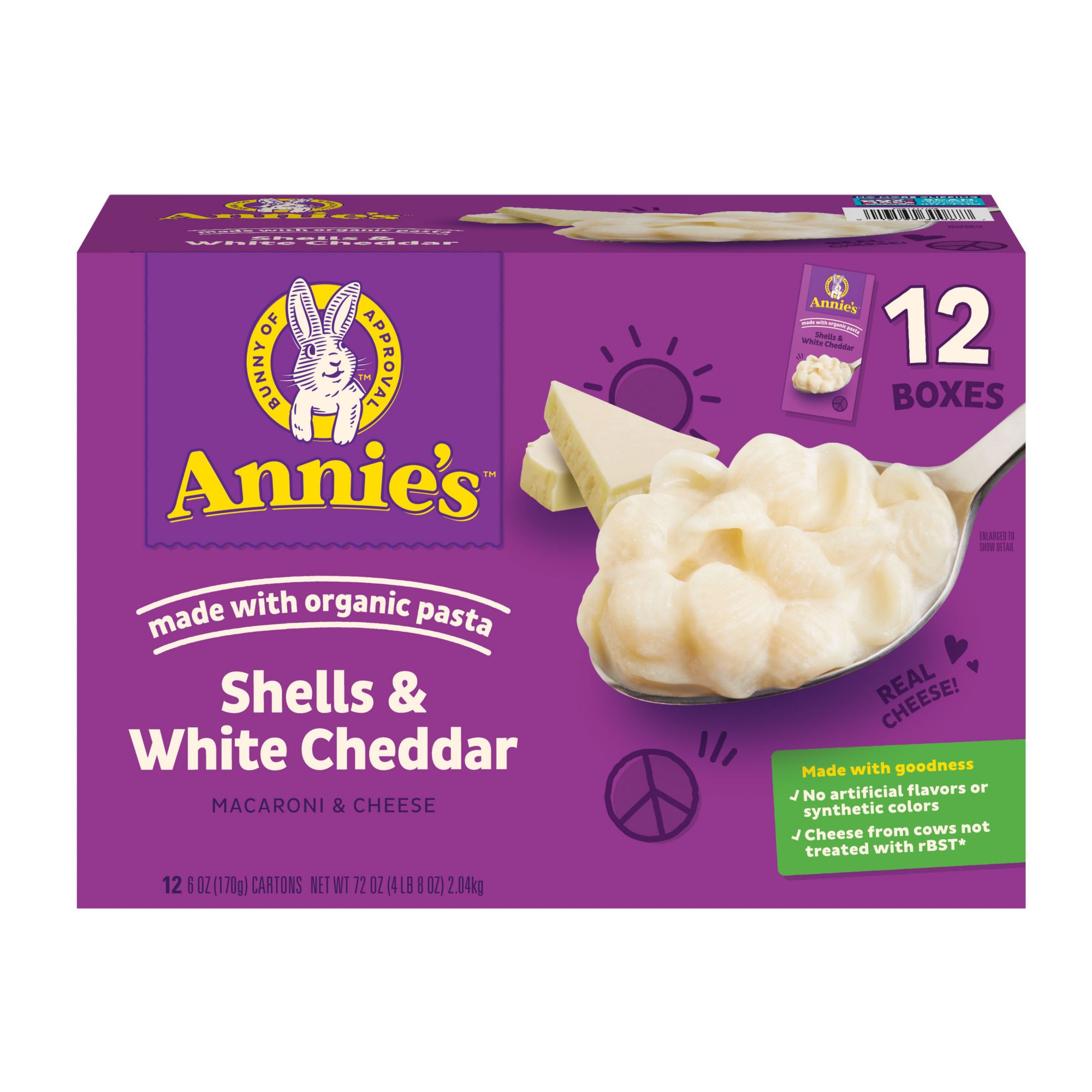 Annie's Macaroni & Cheese Boxes Shells & White Cheddar 6 oz (1