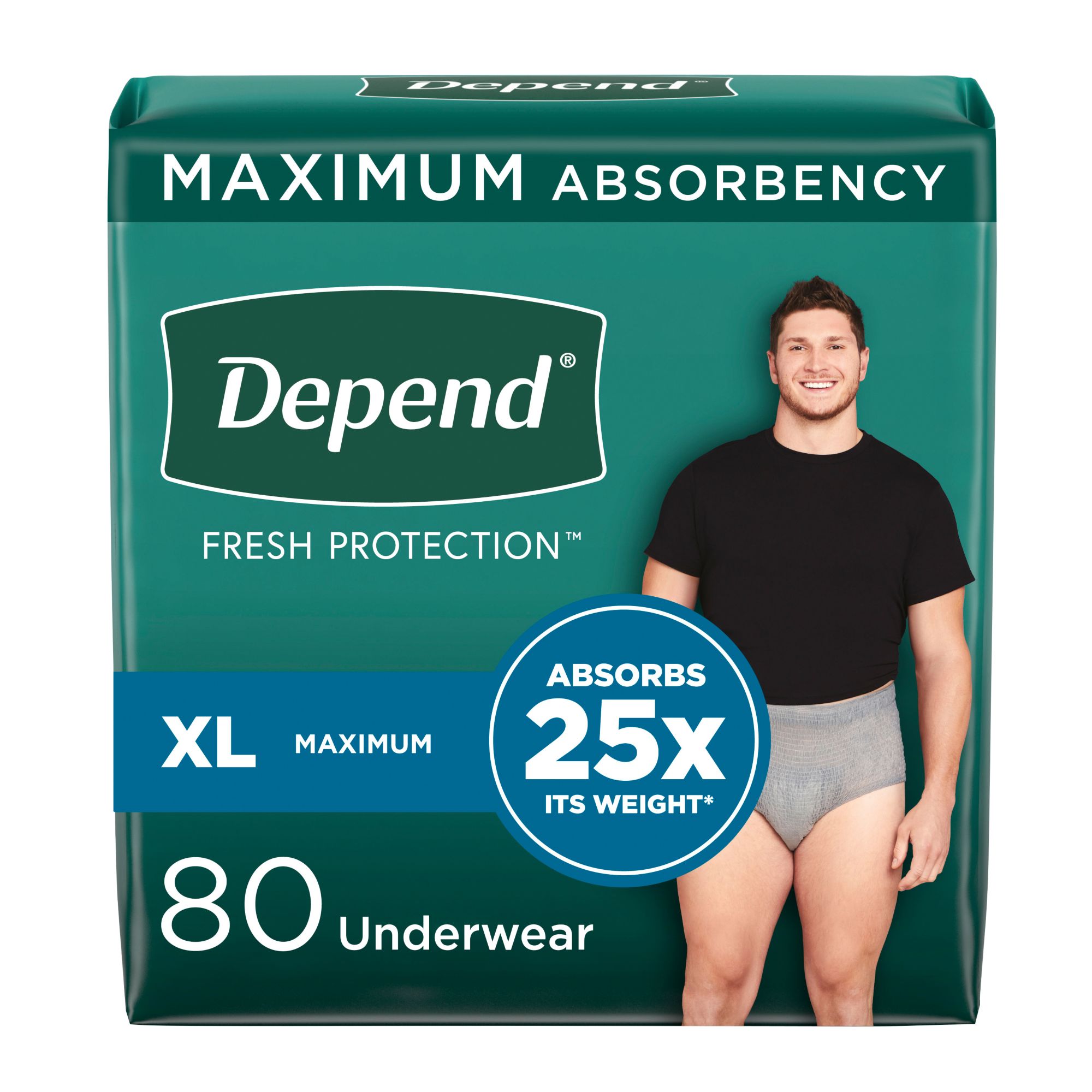 Depend Fresh Protection Underwear for Men Extra Large 80 ct