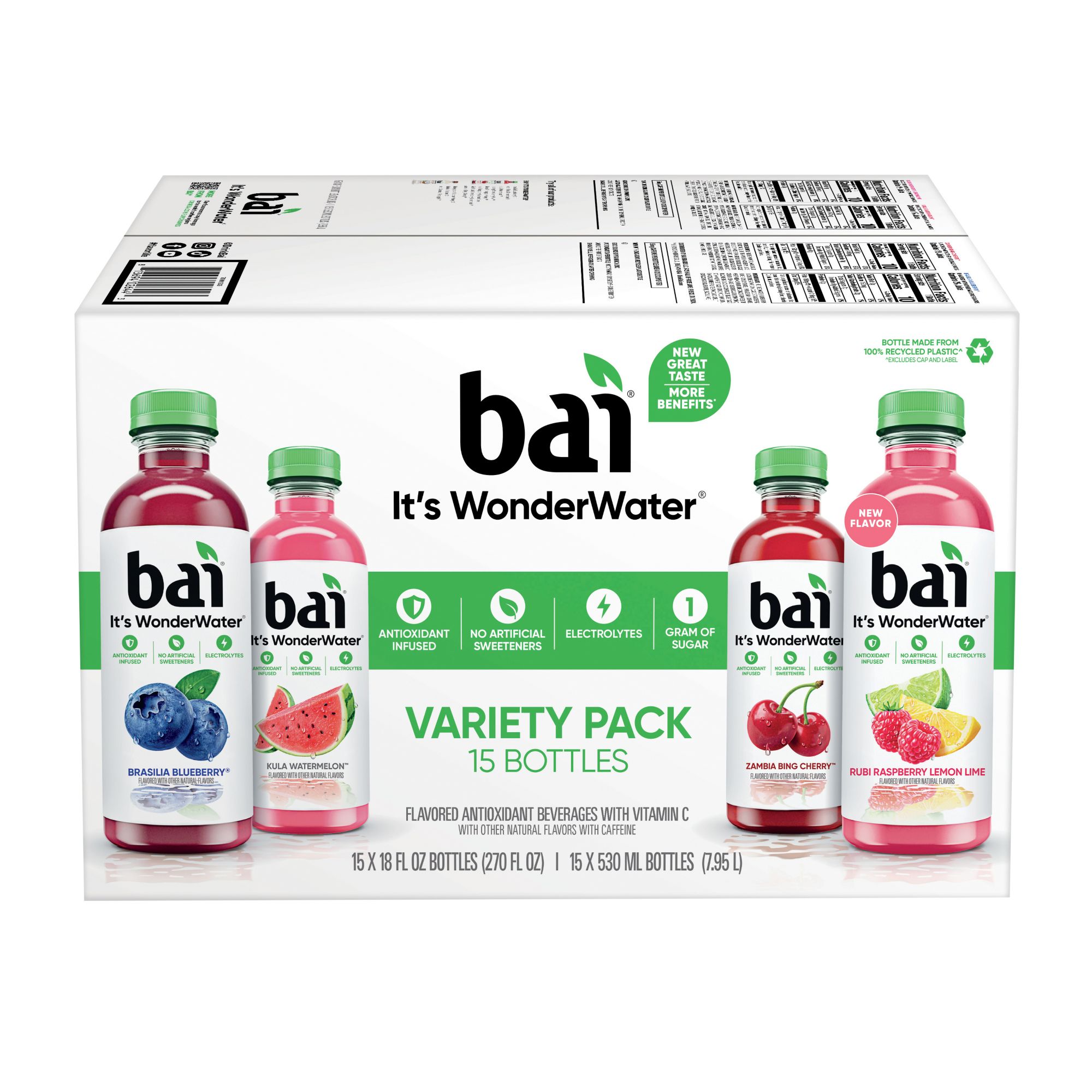 Bai Flavor Infused Water Variety Pack 18 fl oz (15-pk)
