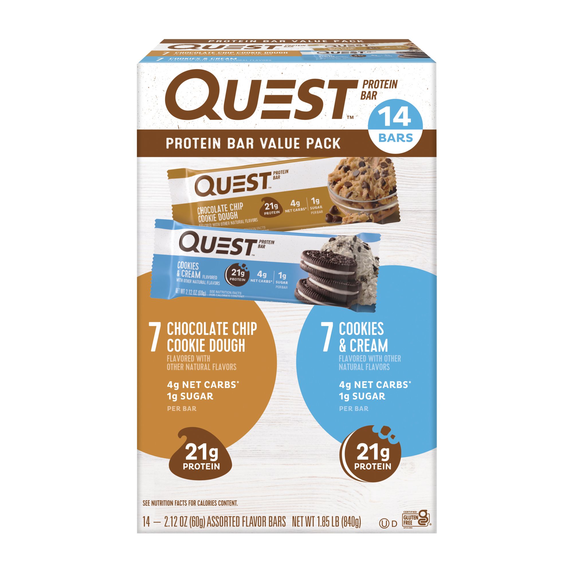 Quest Protein Bar Variety Pack 2.12 oz (14-pk)