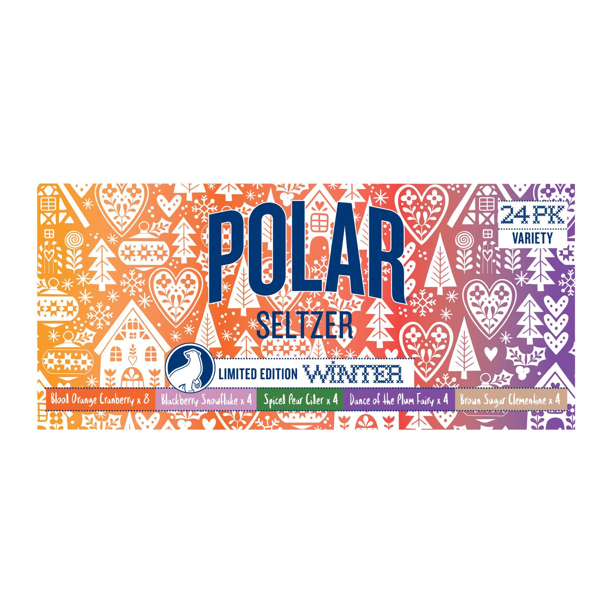 Polar Winter Seasonal Seltzer Variety Pack, 24 pack