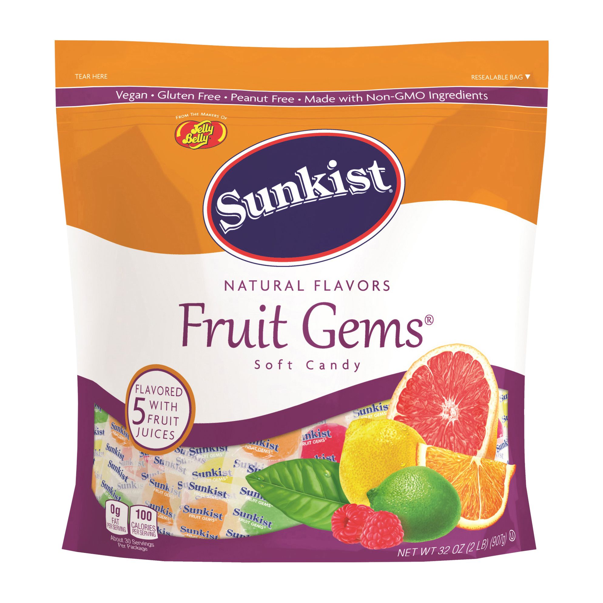 Sunkist Fruit Gems Soft Candy 32 oz