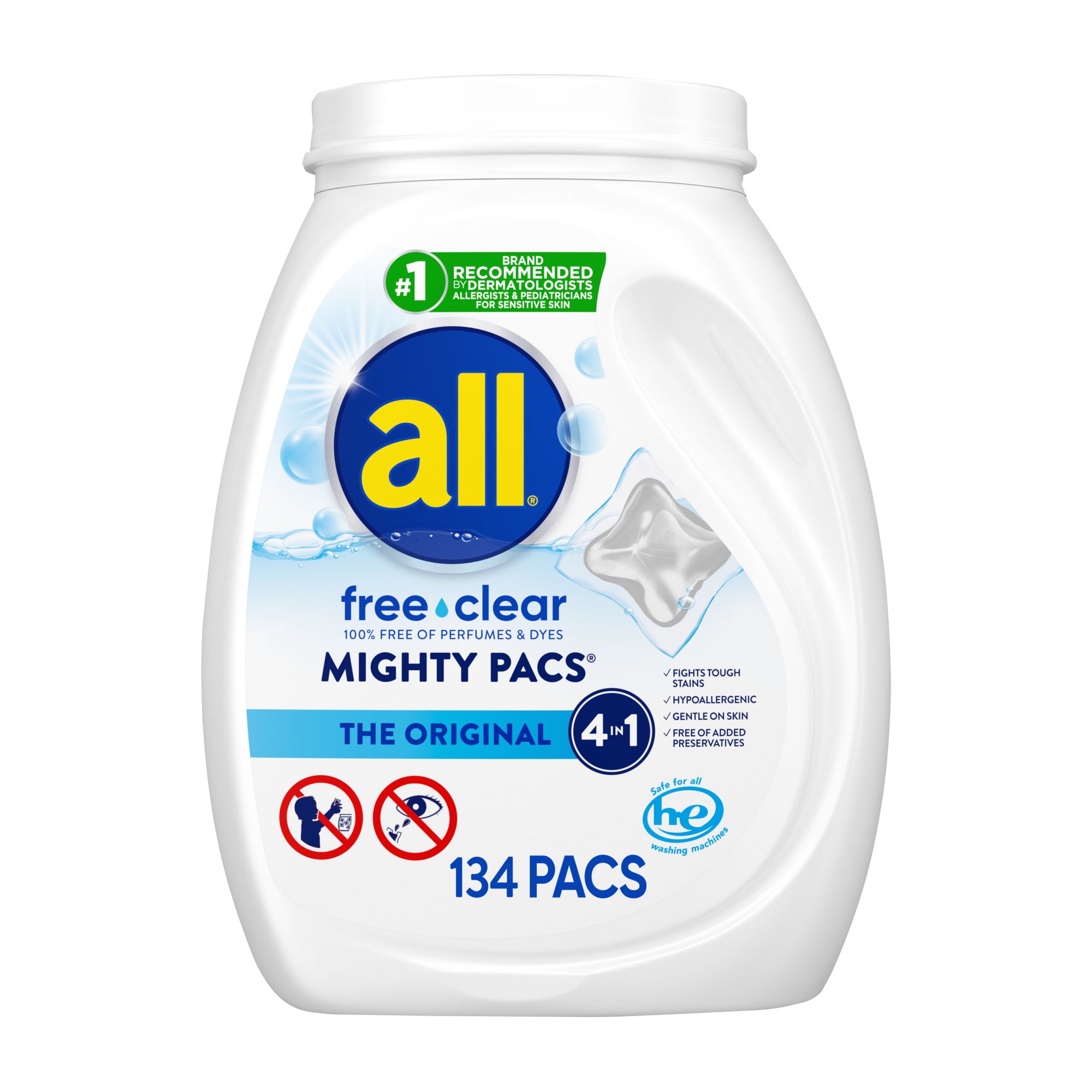All Free & Clear Original Laundry Detergent Pacs 134 ct