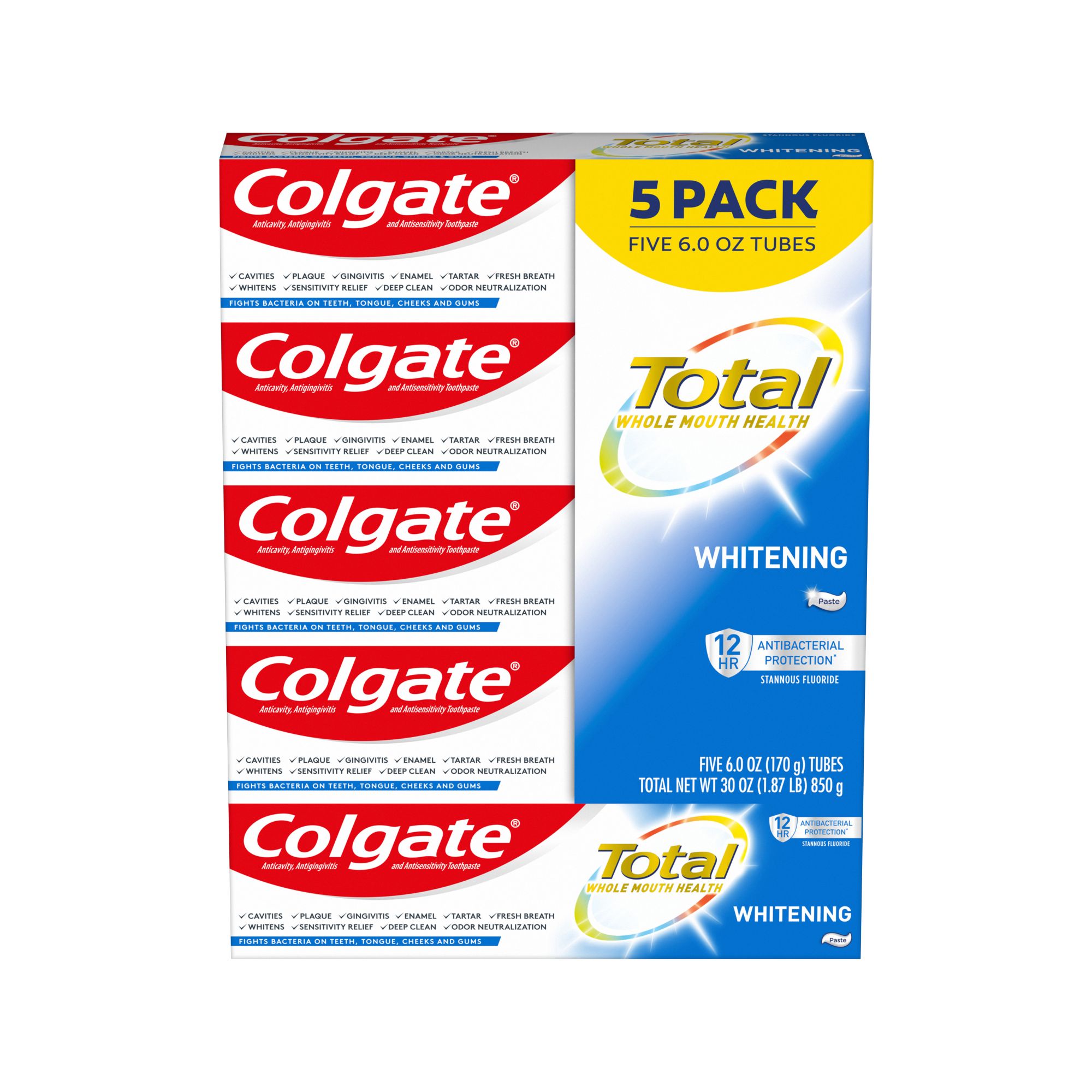 Colgate Total Whitening Toothpaste 6 oz (5-pk)