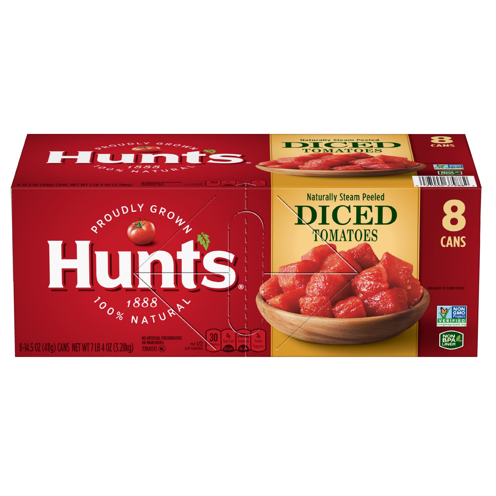 Hunt's Naturally Steam Peeled Diced Tomatoes 14.5 oz (8-pk)