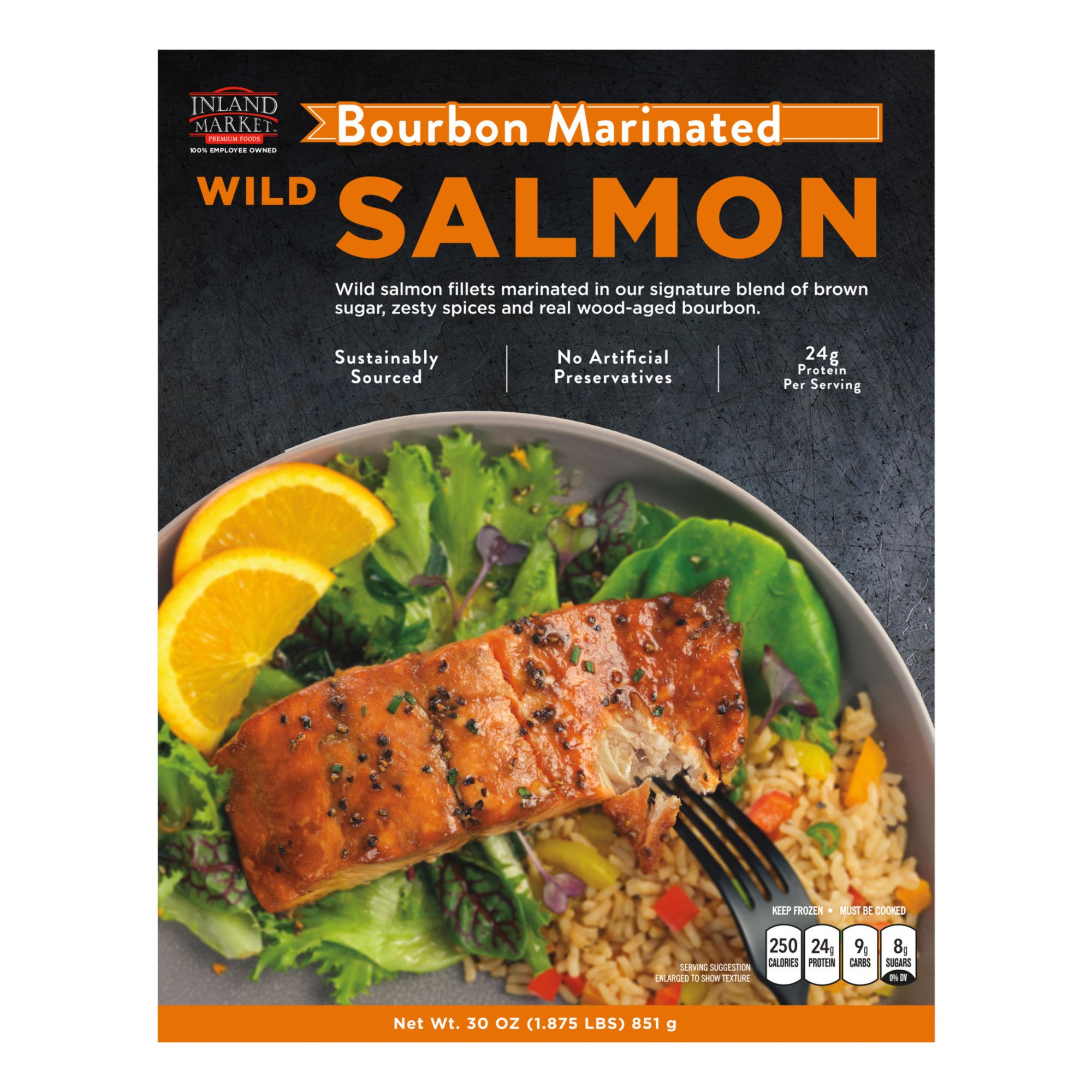 Inland Market Bourbon Marinated Wild Salmon, 30 oz.