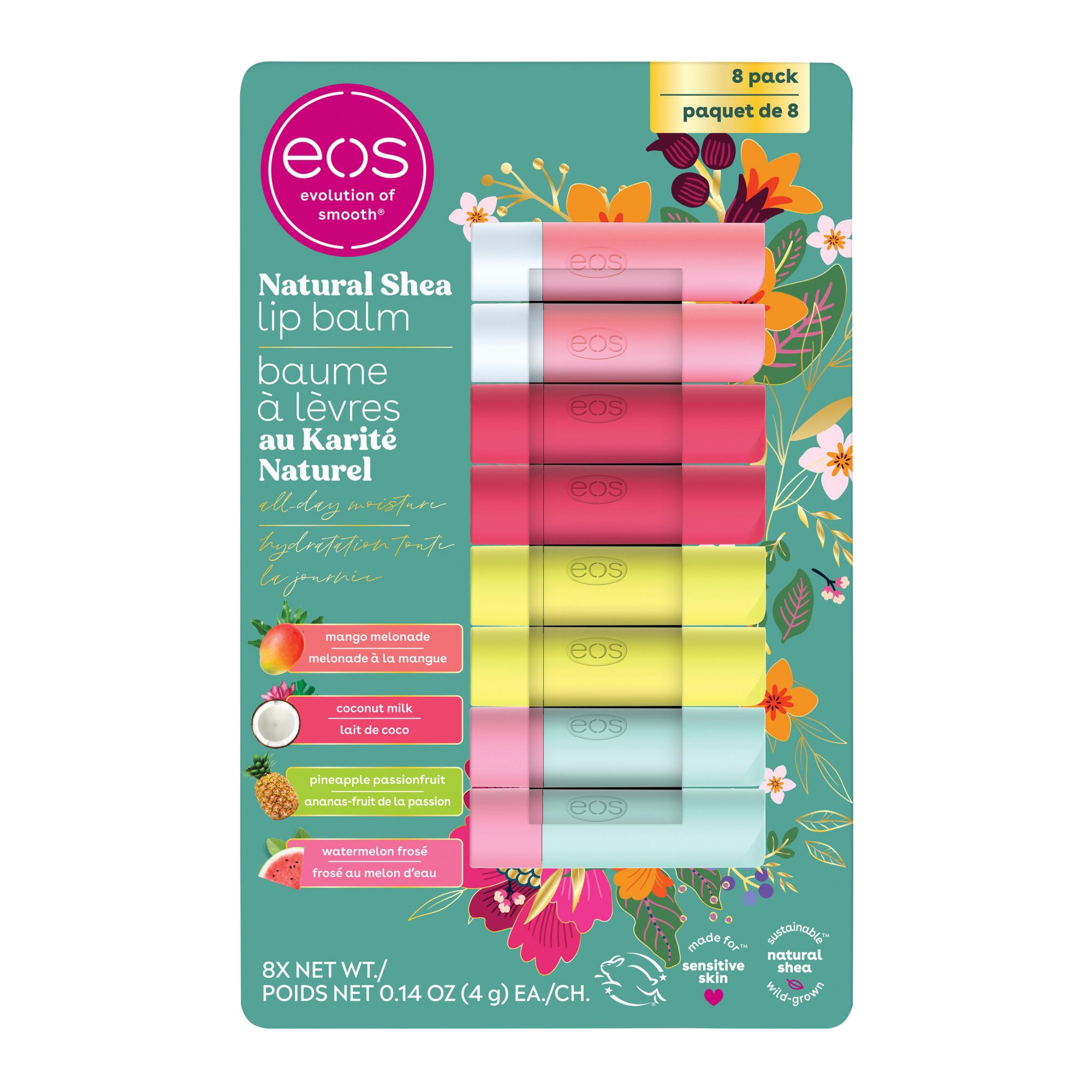 Eos Natural Shea Lip Balm Variety Pack 0.14 oz (8-pk)