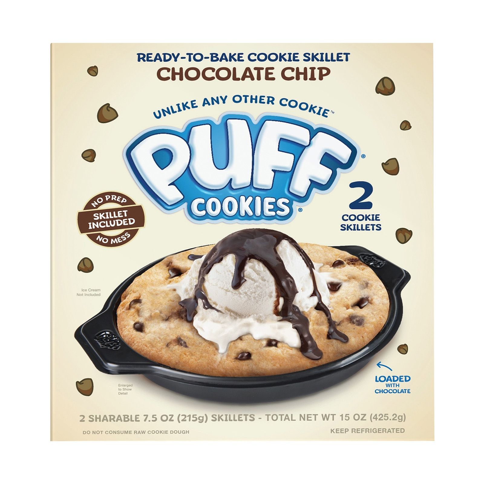 Puff Cookies Cookie Dough, Ready to Bake Skillet, Chocolate Chip, 7.5 ...