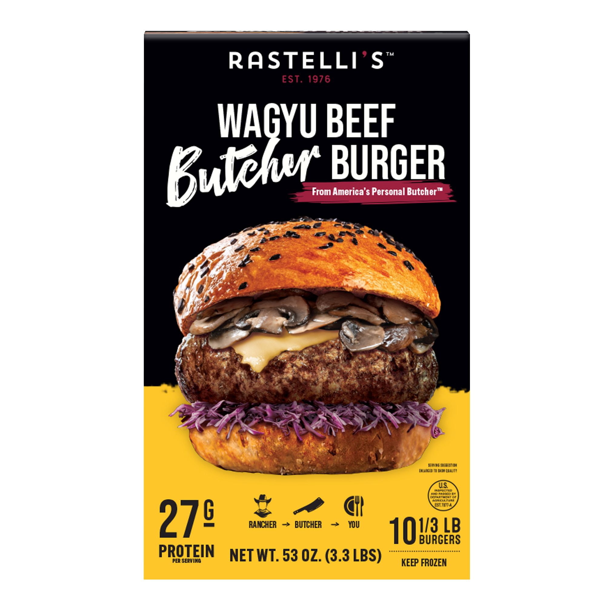 Rastelli's Wagyu Beef Butcher Burger, 5.3 oz., 10 count