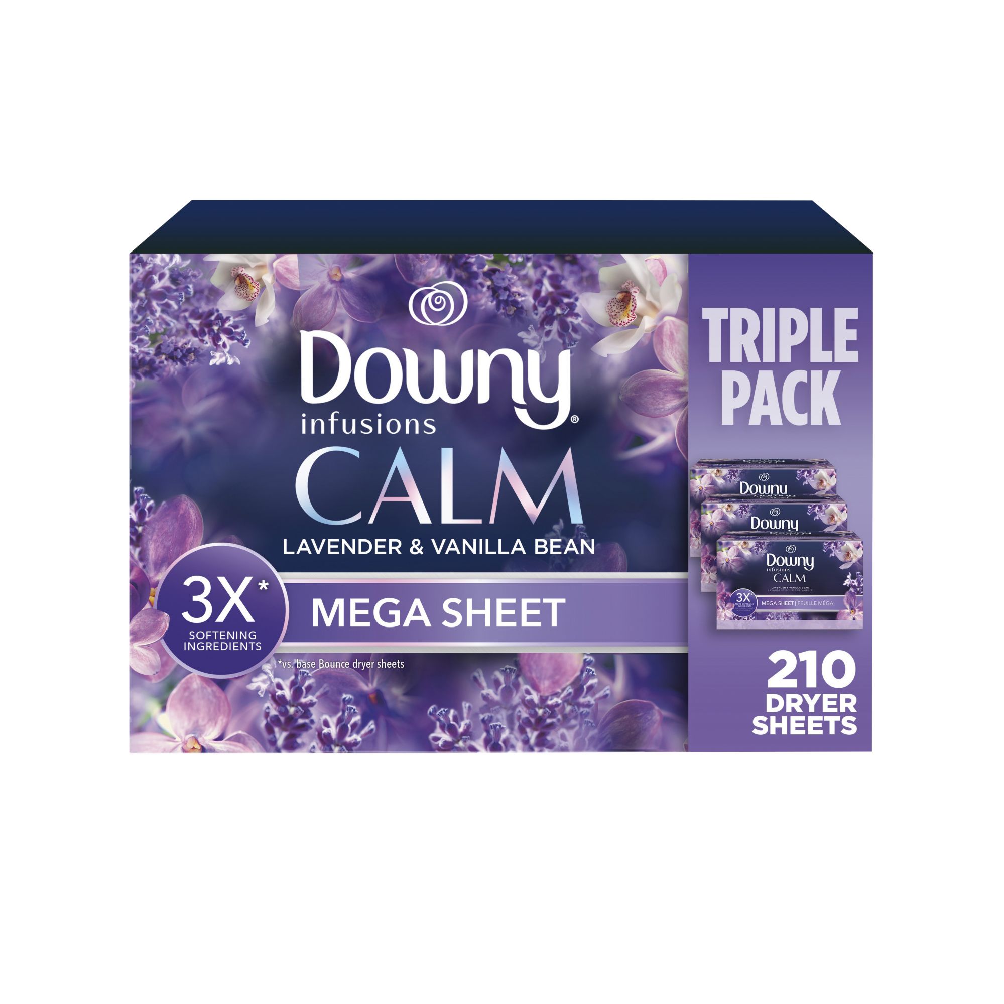 Downy Infusions CALM Mega Dryer Sheets & Laundry Fabric Softener, 210 count