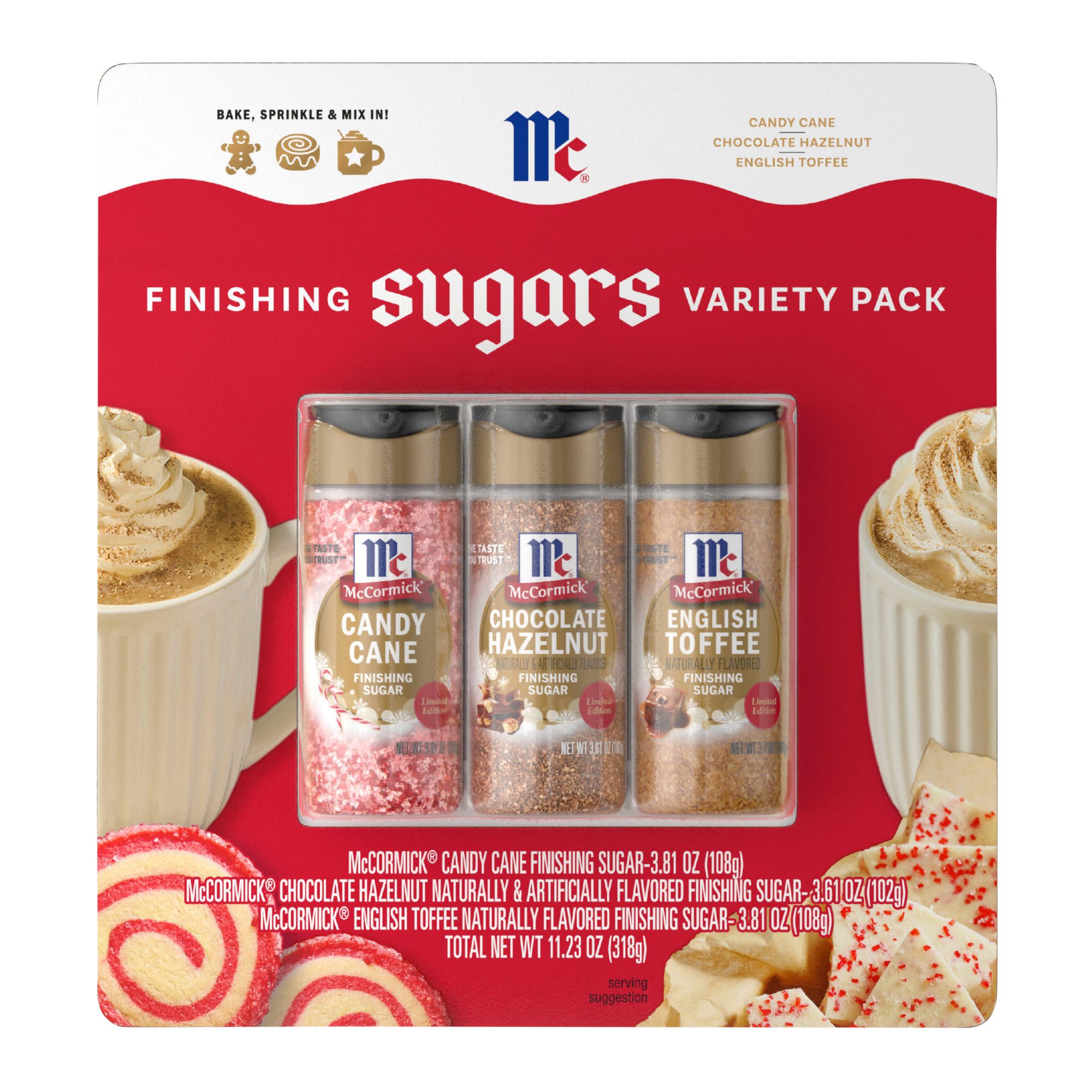 McCormick Holiday Finishing Sugars Variety Pack, 3 pack