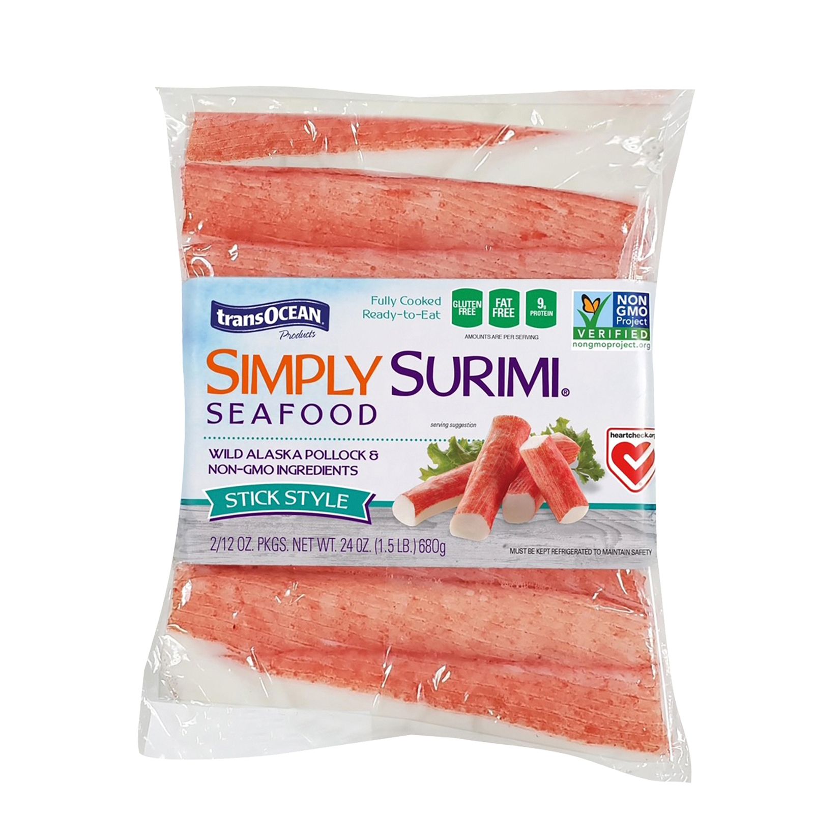 Transocean Simply Surimi Seafood, Stick Style, Wild-Caught Alaskan ...