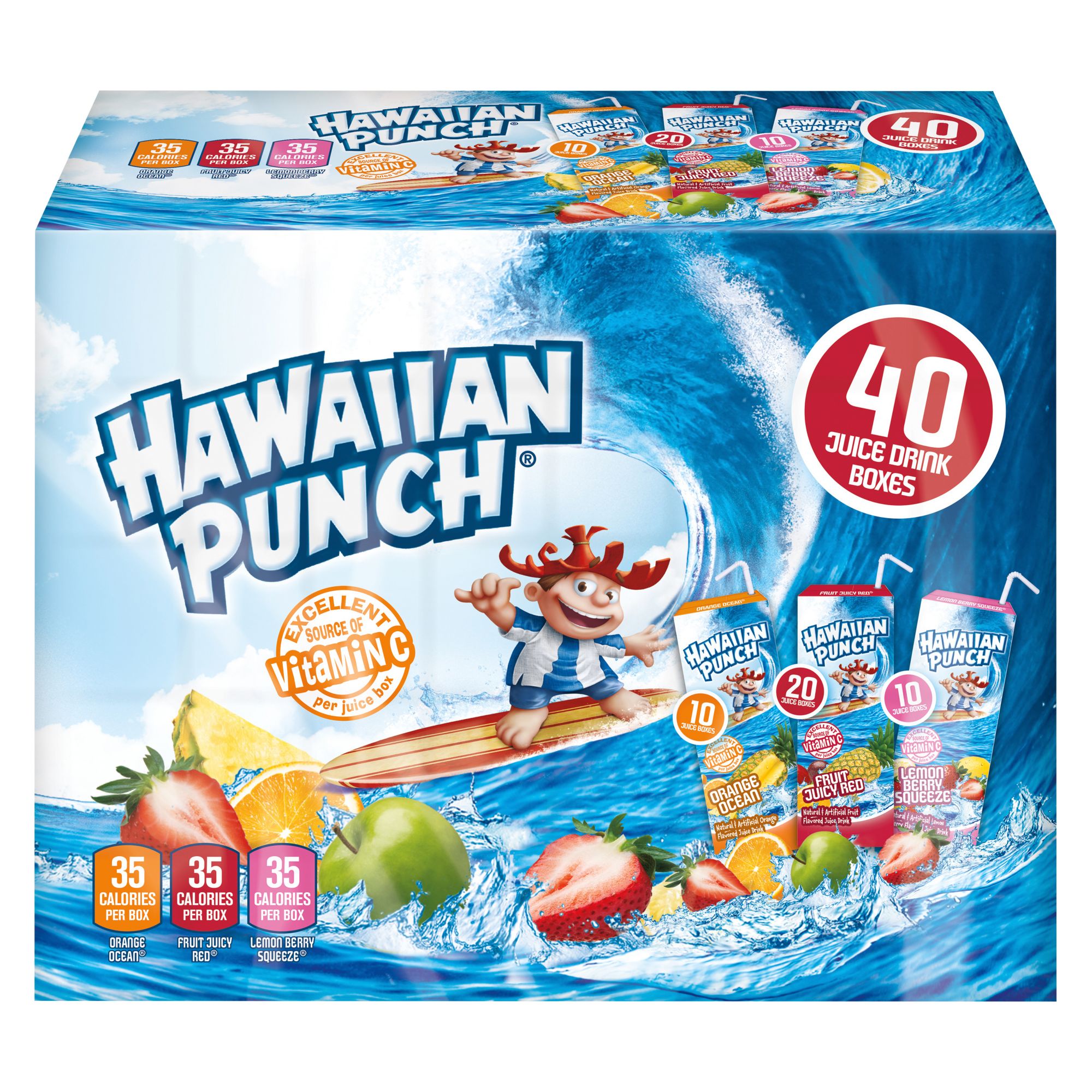 Hawaiian Punch Variety Pack, Juice Drink, Boxes, 6.75 fl. oz., 40 pack