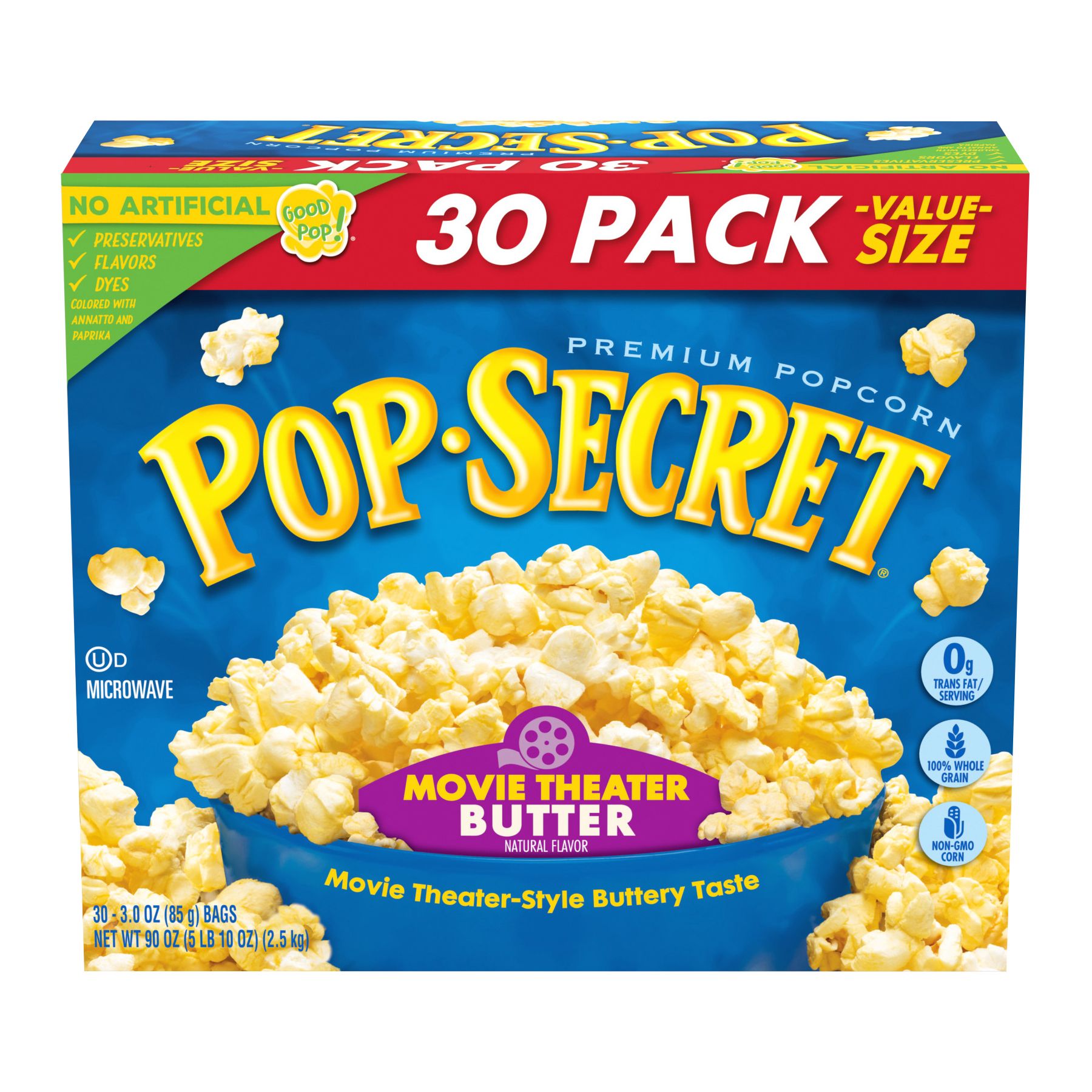 Pop Secret Microwave Popcorn Movie Theater Butter 3 oz (30-pk)