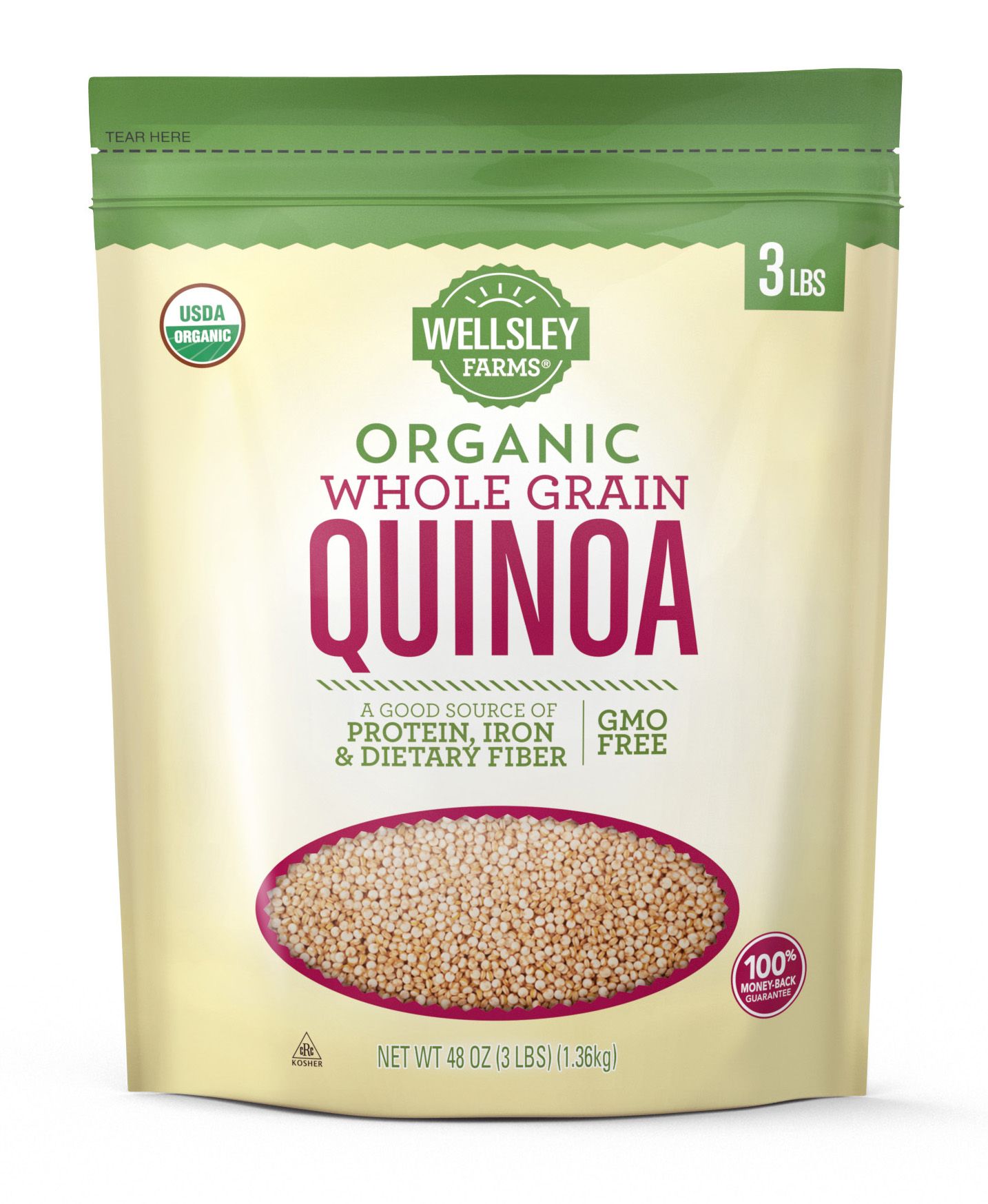 Wellsley Farms Organic Whole Grain Quinoa 48 oz