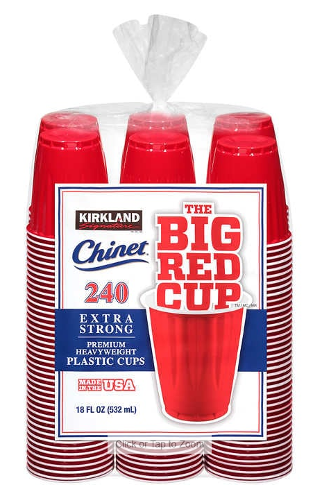 Kirkland Signature Chinet Red Plastic Cups 18 oz 240 ct