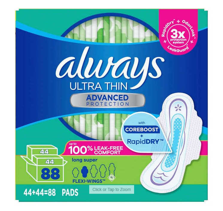 Always Ultra Thin Advanced Pads Long Super 88 ct