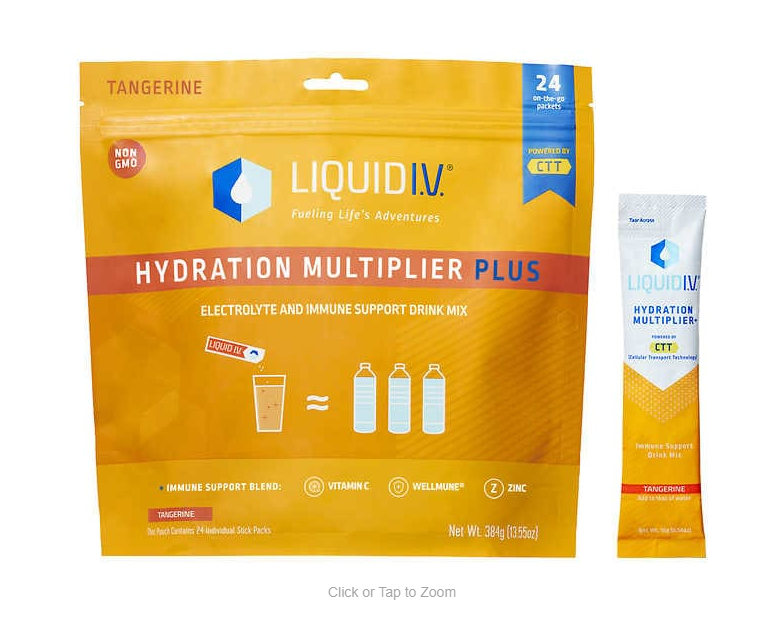 Liquid I.V. Hydration Multiplier Plus Drink Mix Tangerine 24 c
