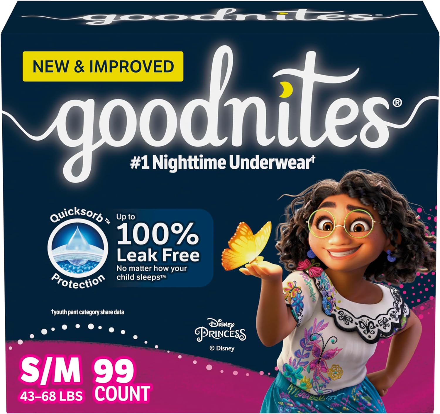 Goodnites Girls' Bedwetting Underwear S/M 99 count
