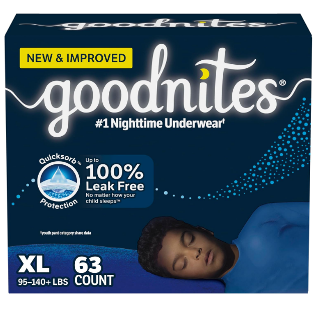 Goodnites Boys Bedwetting Underwear X-Large 63 count