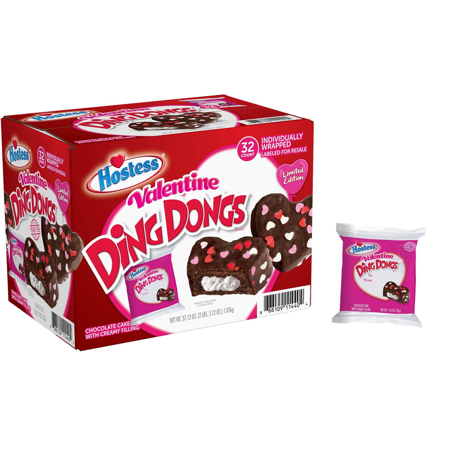 Hostess Valentine Ding Dongs, 1.16 oz. 32 pack