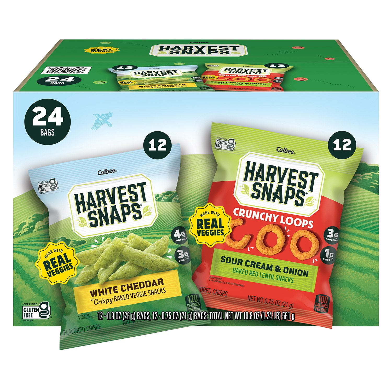 Harvest Snaps Variety Snack Pack, 24 pack